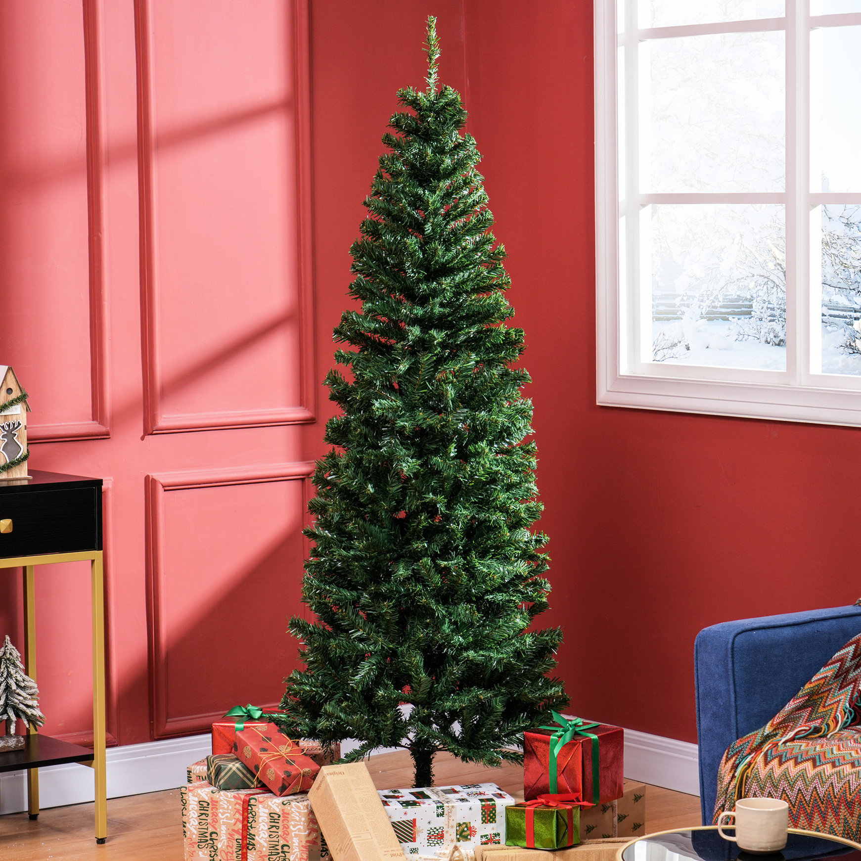 The Holiday Aisle® 6ft Artificial Christmas Tree Slim , 618 Tips ...
