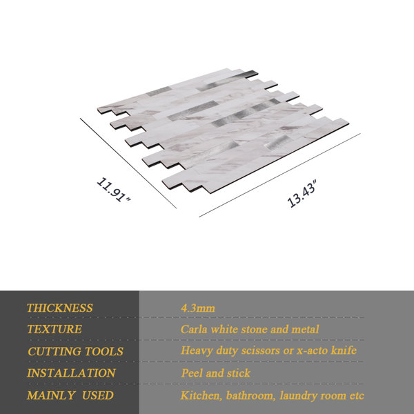 Yips 12'' W x 12'' L PVC Peel and Stick Mosaic Tile & Reviews | Wayfair