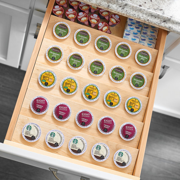 Rev-A-Shelf 16 Inch Custom Wooden Kitchen Drawer Insert for K-Cups ...