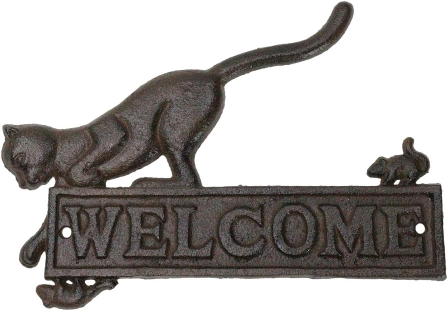 Winston Porter Cast Iron Whimsical Hungry Kitty Cat Chasing 2 Mice Wall ...