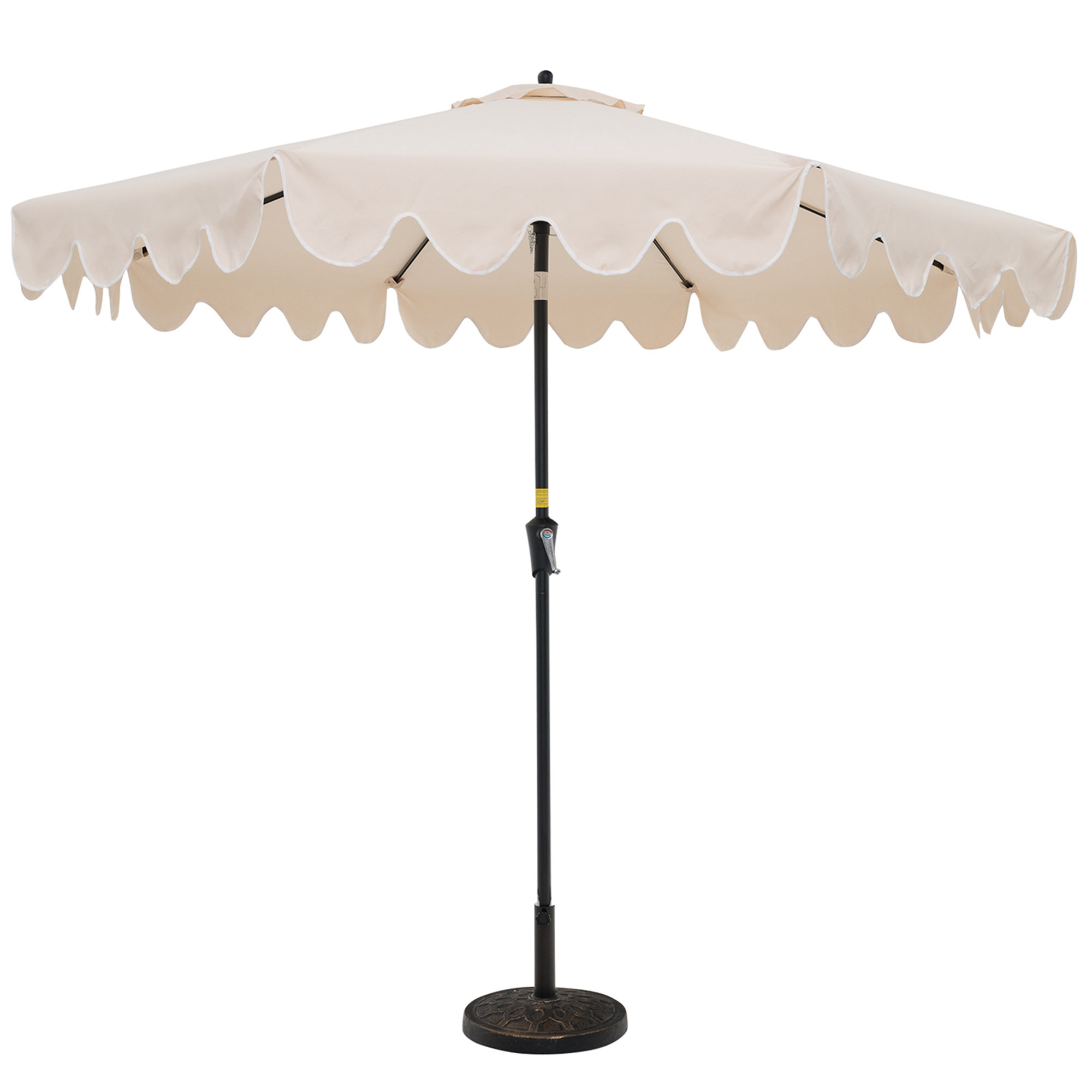 Arlmont & Co. 9 Ft Patio Umbrella 2-tier Market Table Umbrella With Sun ...