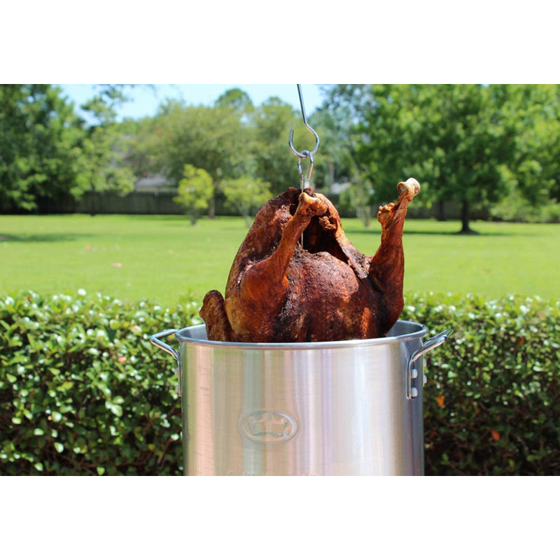 King Kooker 30 Qt. Aluminum Turkey Pot with Drain Spigot, Lid, Lifting ...