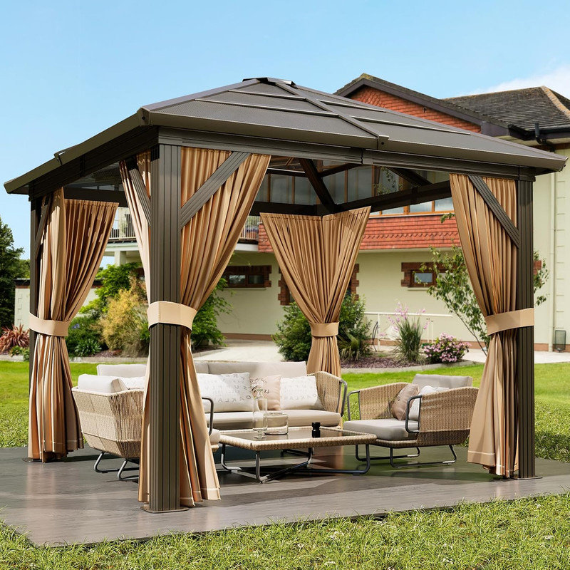 babevy Outdoor , Outdoor Gazebo with Mesh Nettings and Sunshade ...