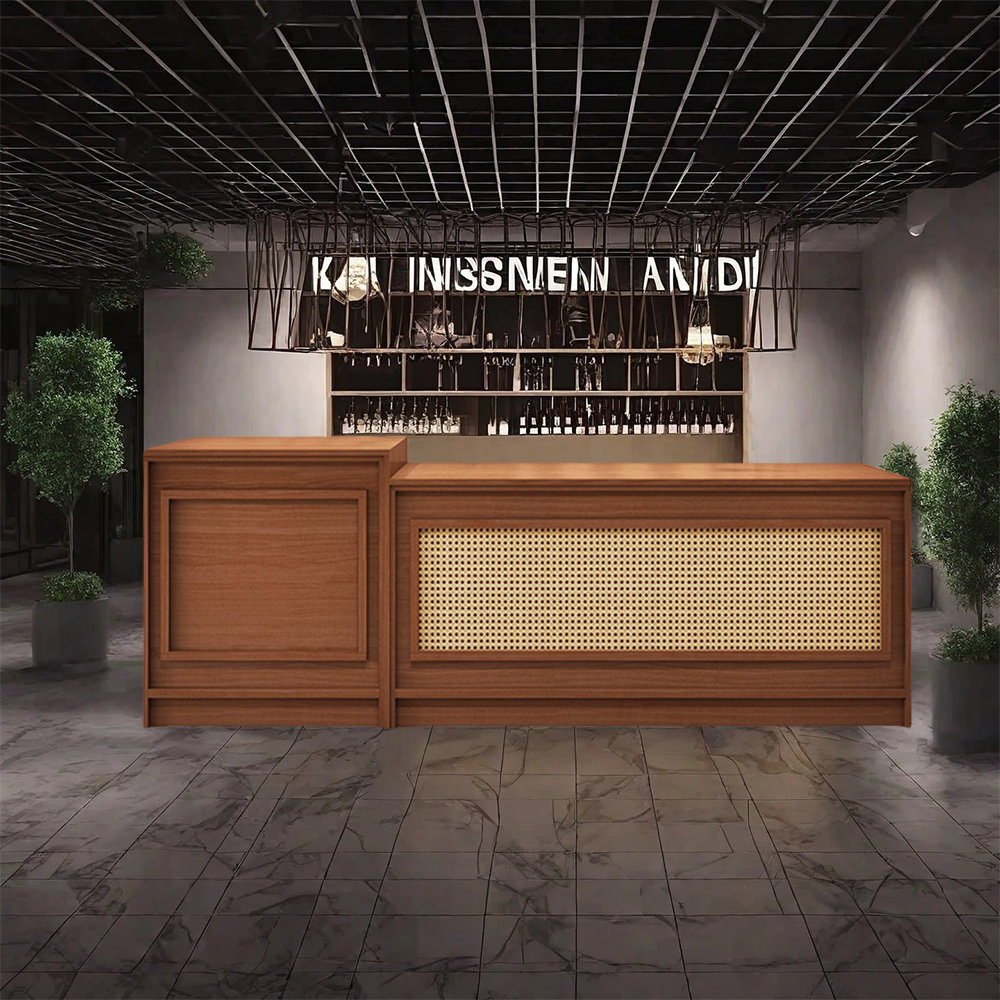 Bayou Breeze Vintage Bar Counter with Storage and Lockable Drawers ...