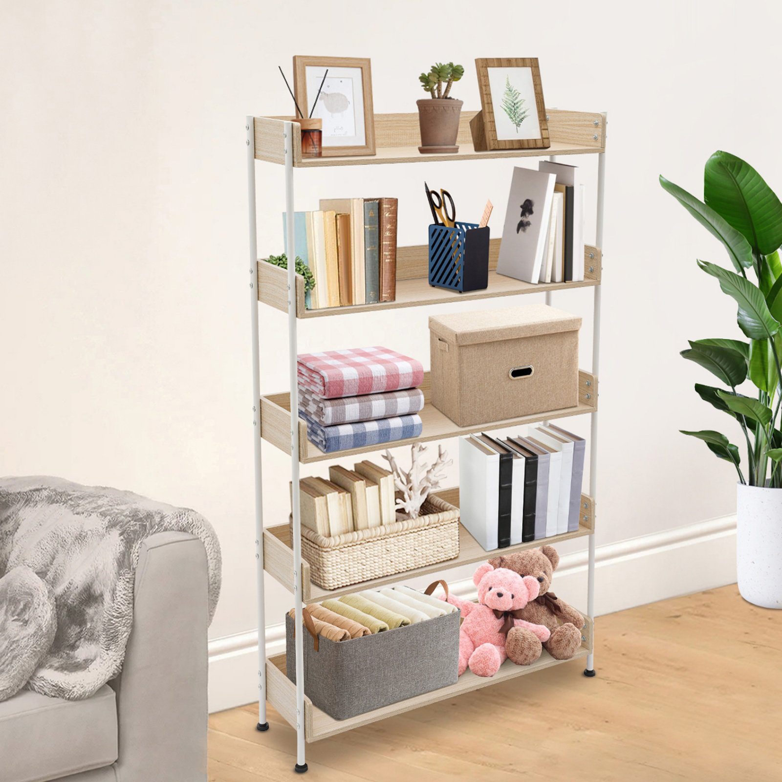 Latitude Run® 5-Tier Book Storage Rack | Wayfair