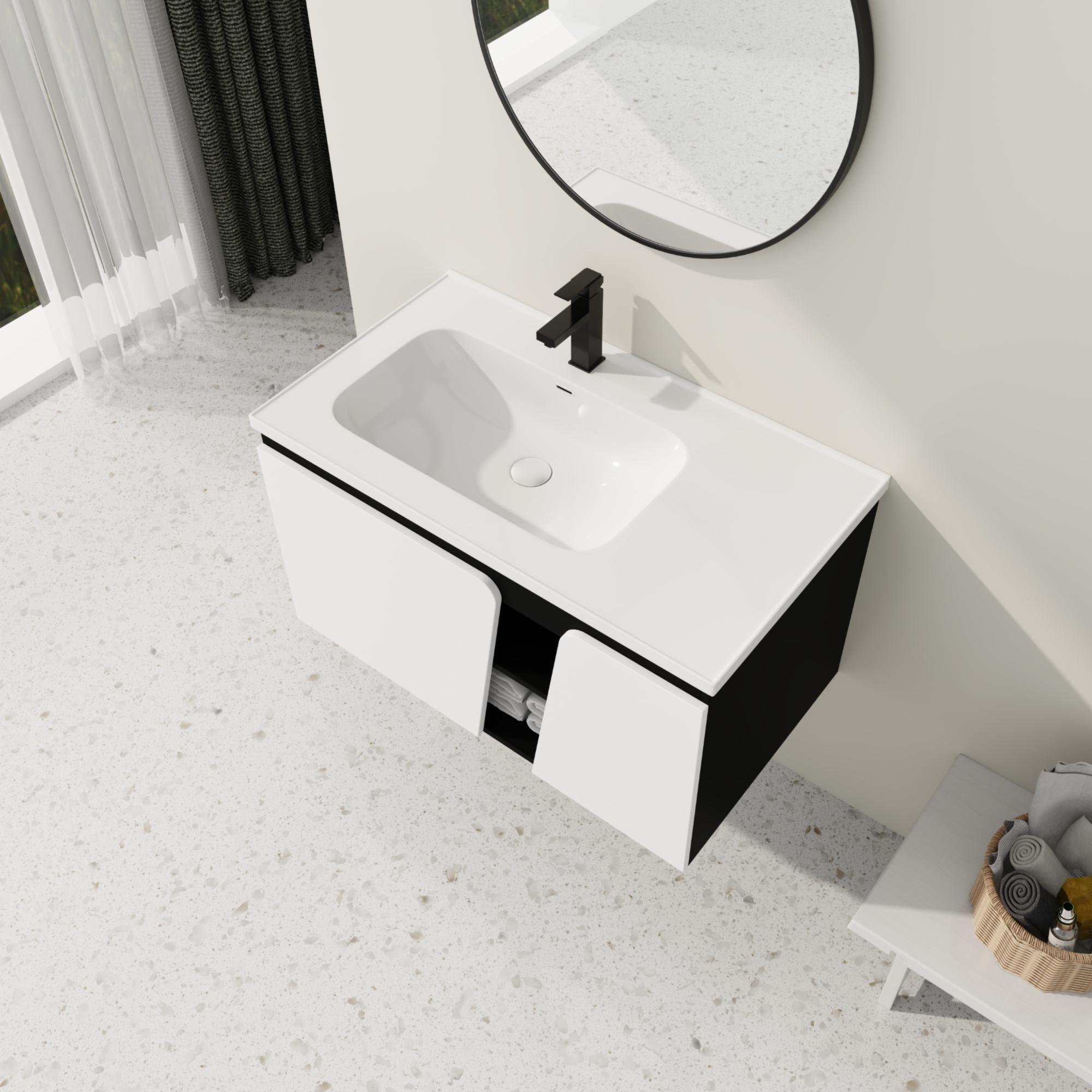 Ebern Designs Foran 36 Single Bathroom Vanity With Ceramic Top Wayfair