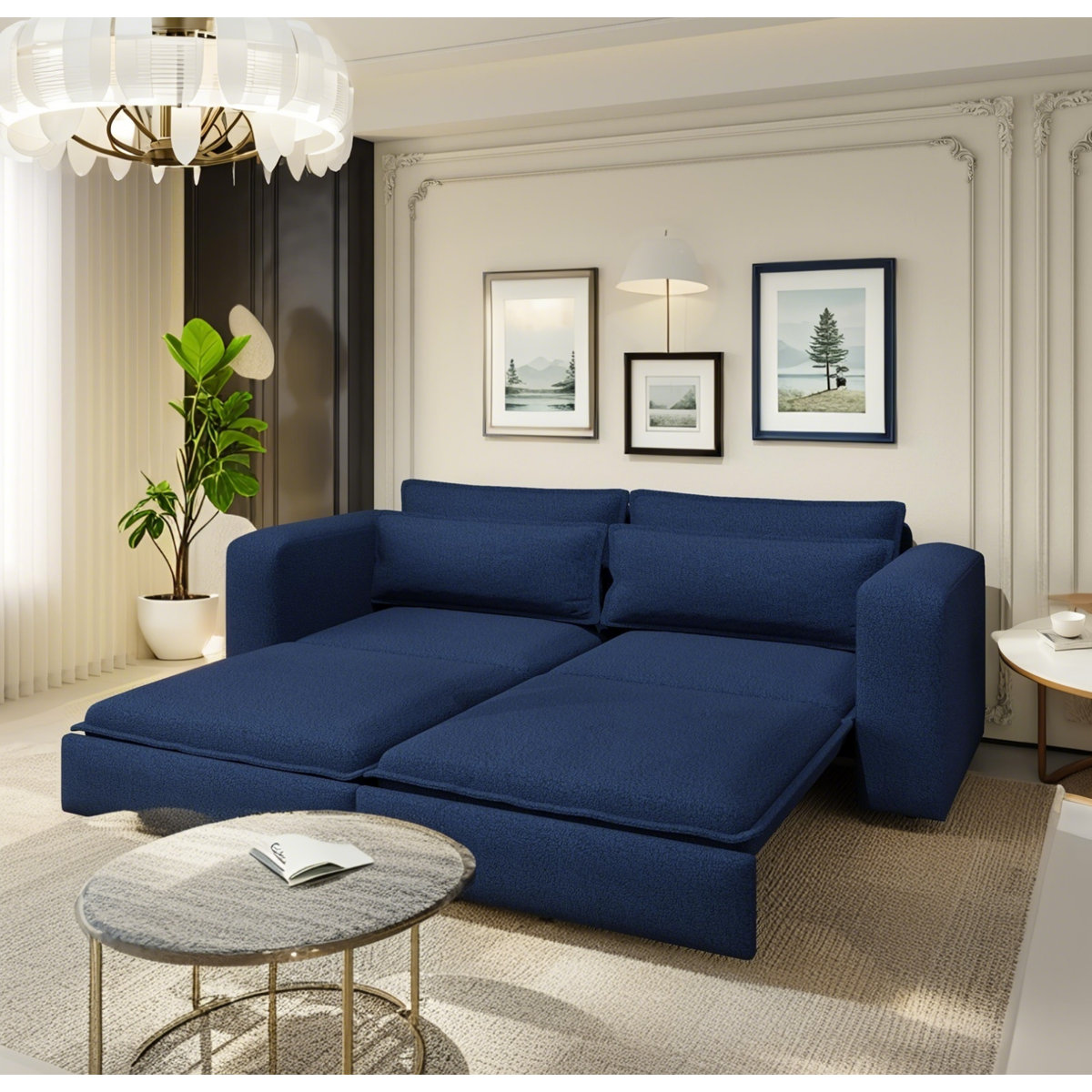 Latitude Run® 93" King Size Sleeper Sofa Bed, Pull Out Sofa Bed, 3 In 1 ...