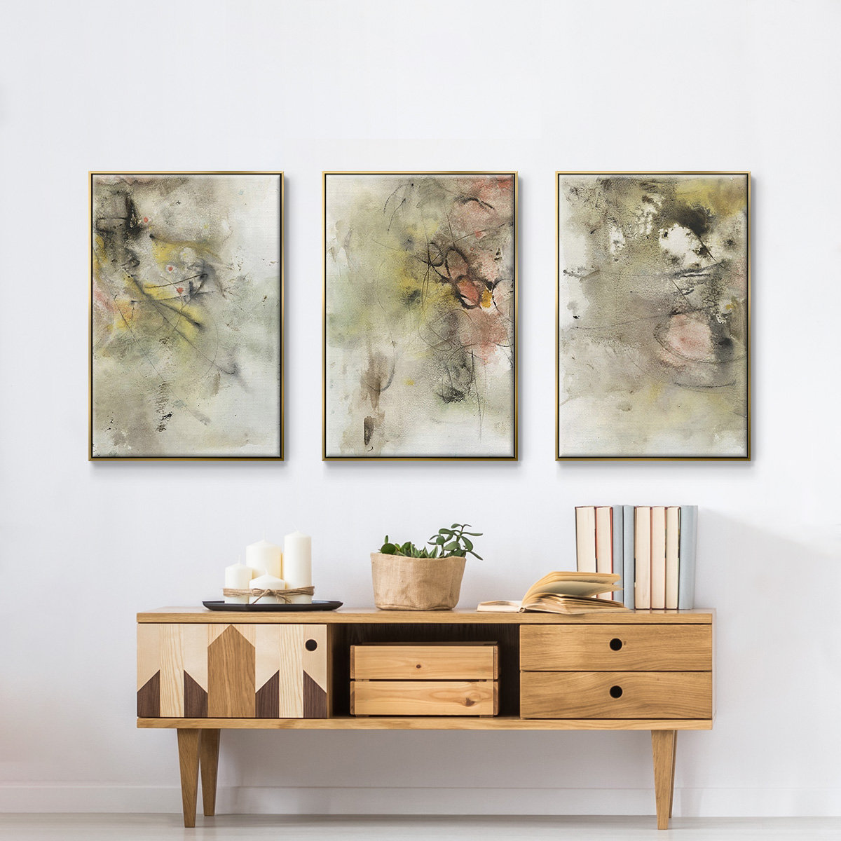 Wexford Home Soft Inspiration I Framed On Canvas 3 Pieces Print | Wayfair