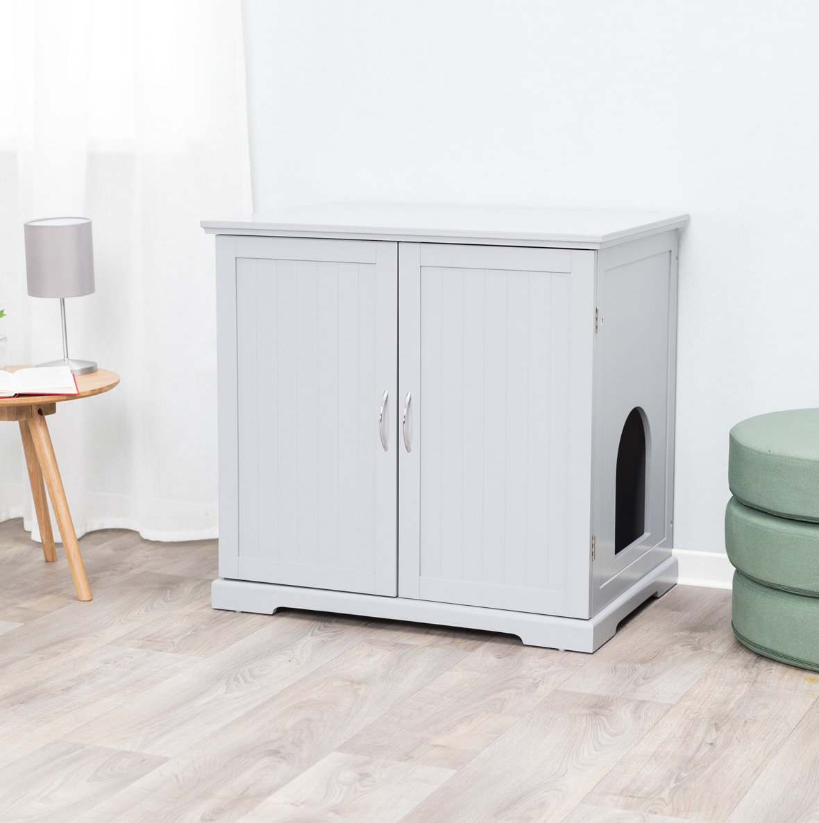 TRIXIE XL Cat Furniture Litter Box Enclosure with Drawer, Hidden Litter ...