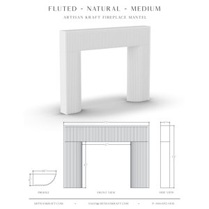 Artisan Kraft Fluted Cast Stone Fireplace Surround with Standard Hearth ...