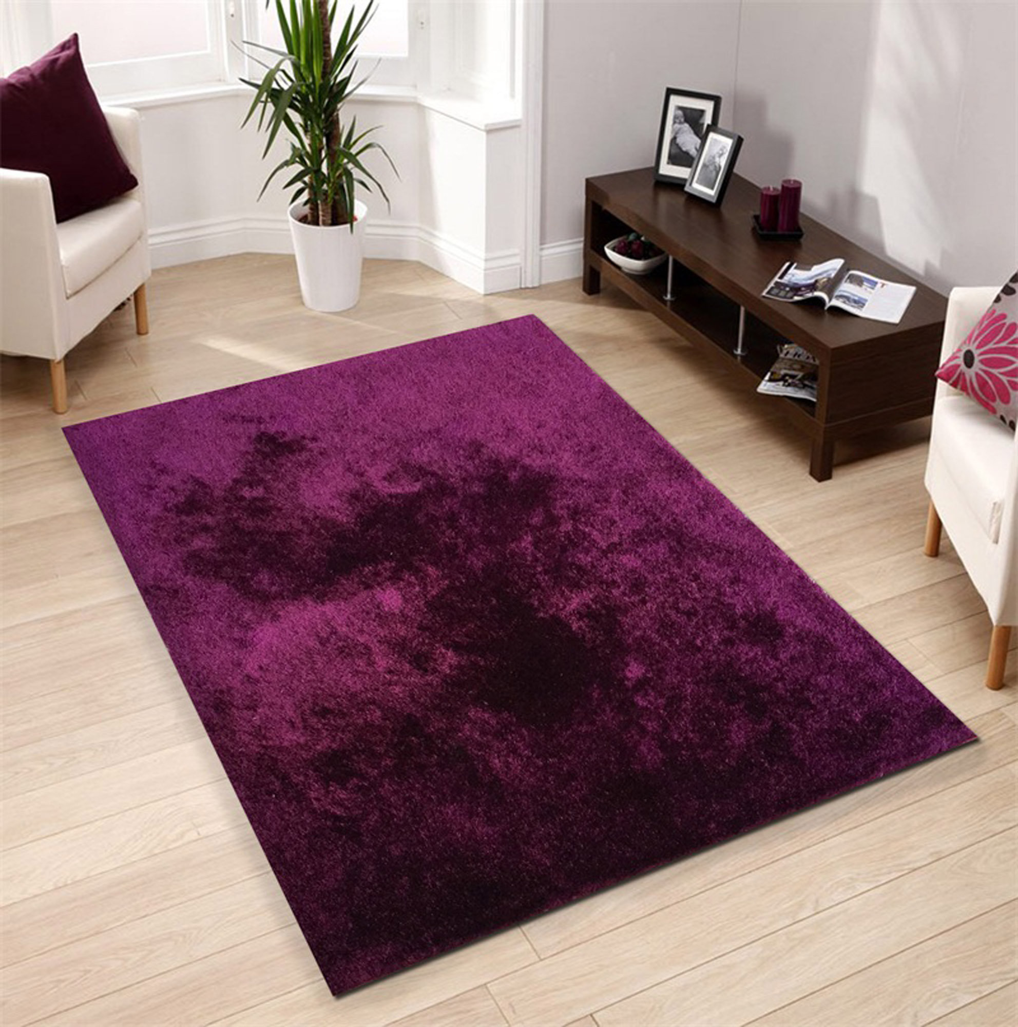 Latitude Run® Fuzzy Shaggy Hand Tufted Area Rug | Wayfair