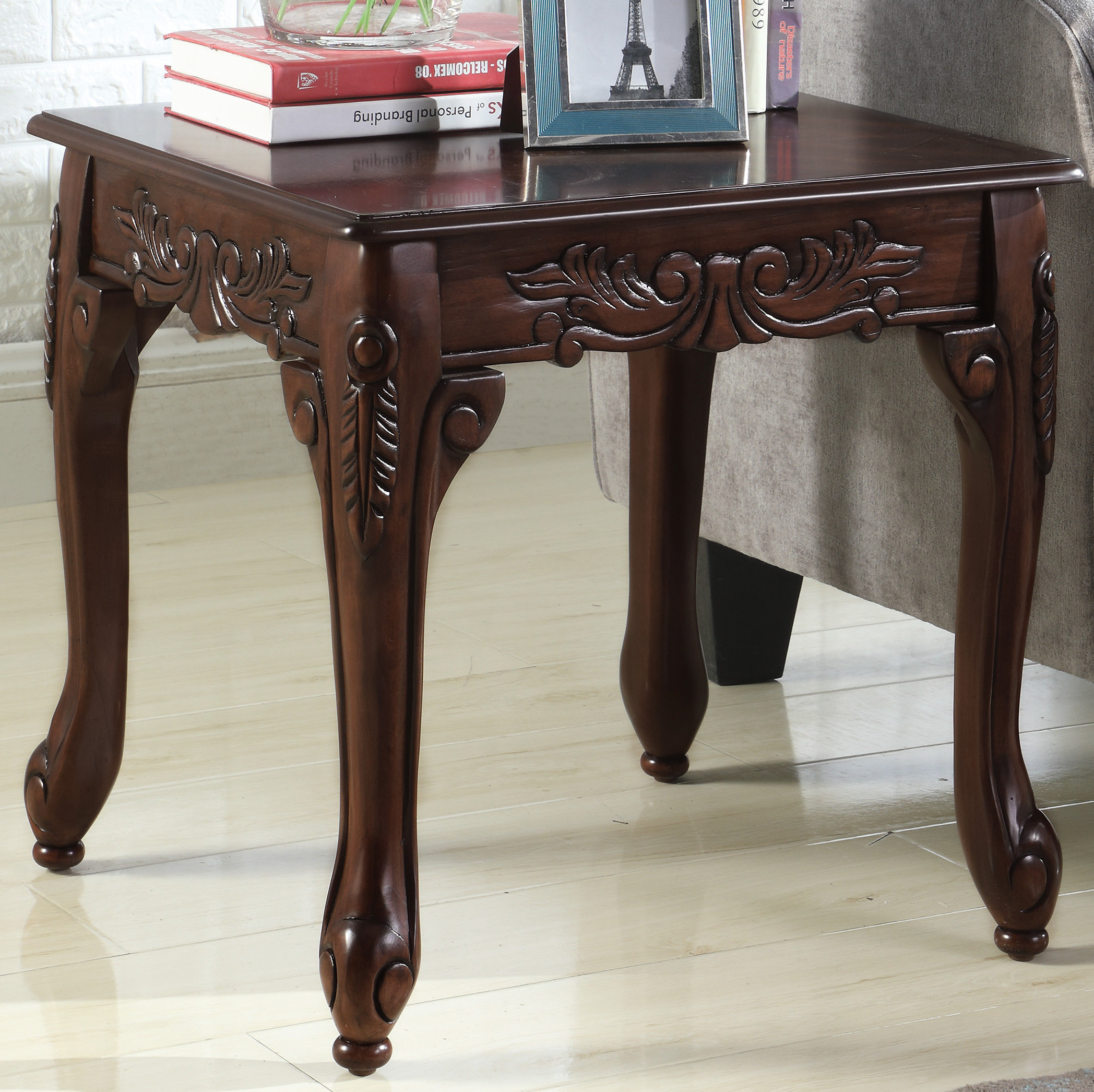 Astoria Grand Longoria End Table Traditional Ornate Detailing Wood End ...