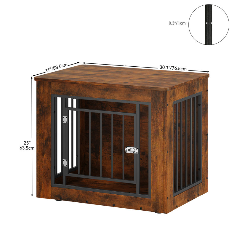 Tucker Murphy Pet™ Wooden Dog Crate Furniture, Nightstand with Lock ...