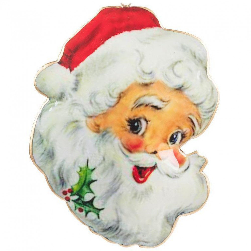 World Menagerie Large Retro Santa Head Ornament | Wayfair