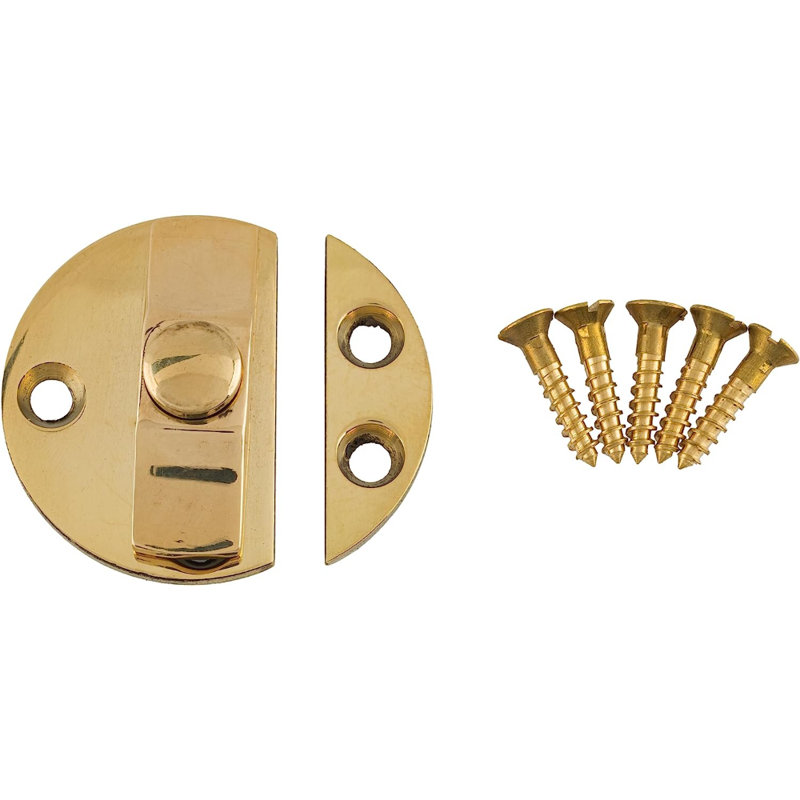UNIQANTIQ HARDWARE SUPPLY Cast Brass Turn Button Door Latch w/ Back ...