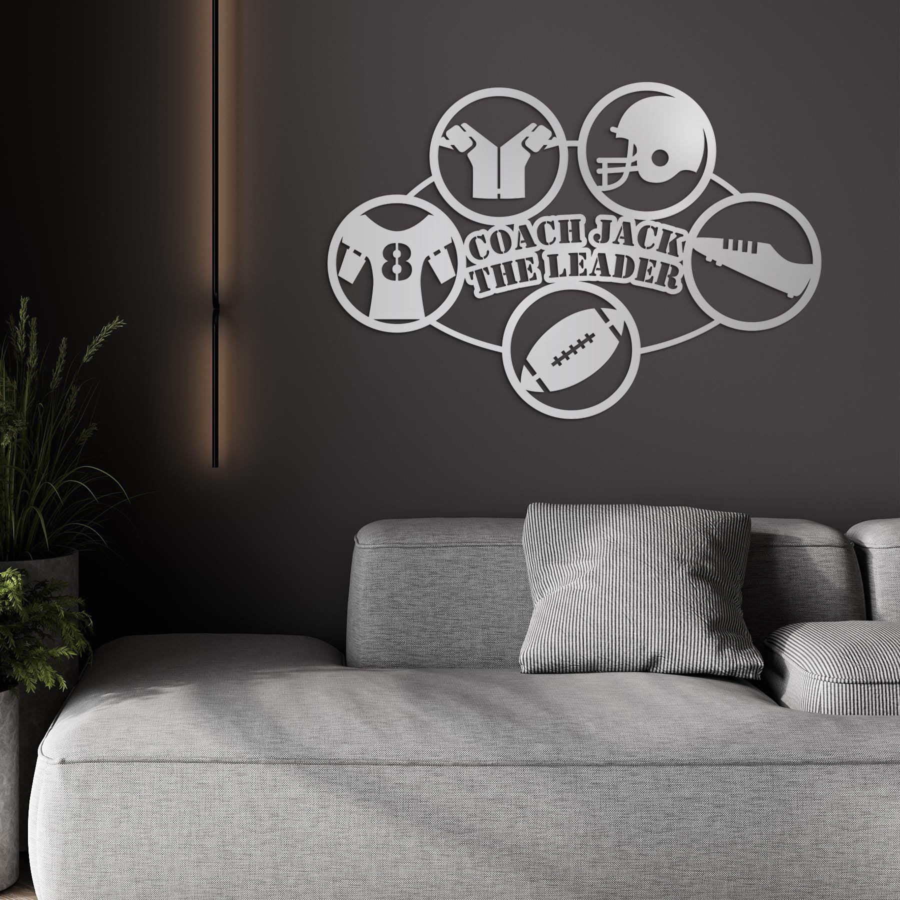 Mercer41 Personalized Football Coach Gift, Custom Name Metal Wall Art ...