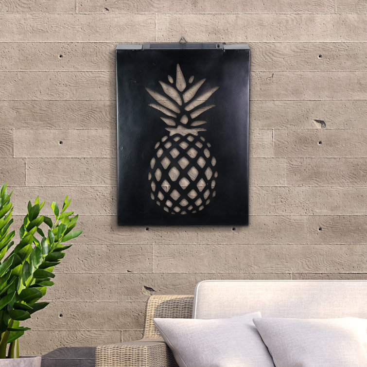 Veta Aminah Solar Stamped Metal Pineapple Wall Art
