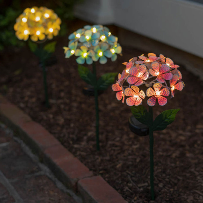 Touch of ECO Solar Powered LED Metal Flower Garden Stake Light ...
