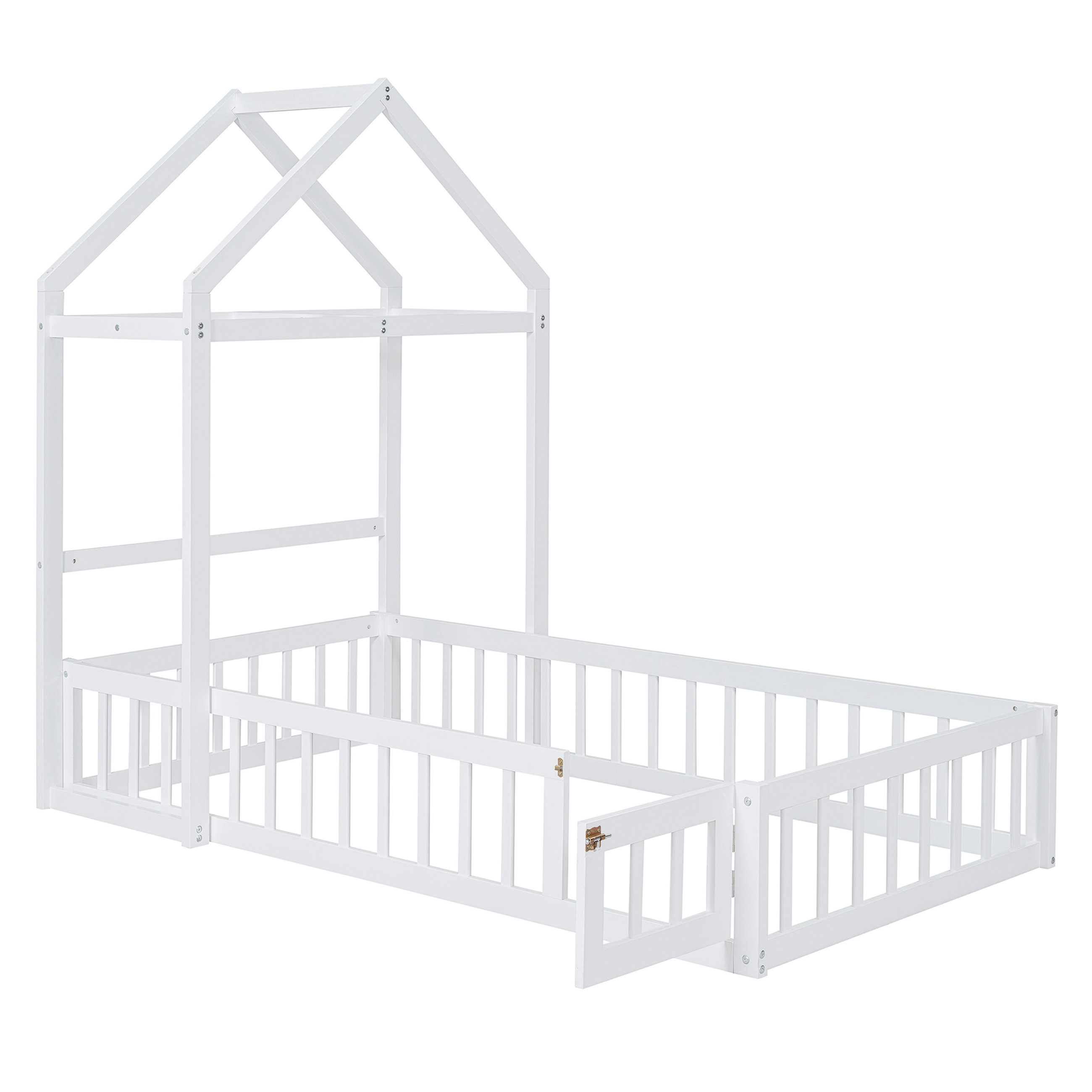 Harper Orchard Wooden Platform Bed With Integrated Clothes Drying Rack ...
