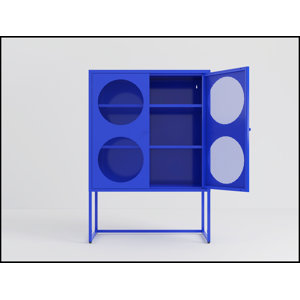 Hokku Designs Garonne Modern Blue Storage Cabinet with Doors ...