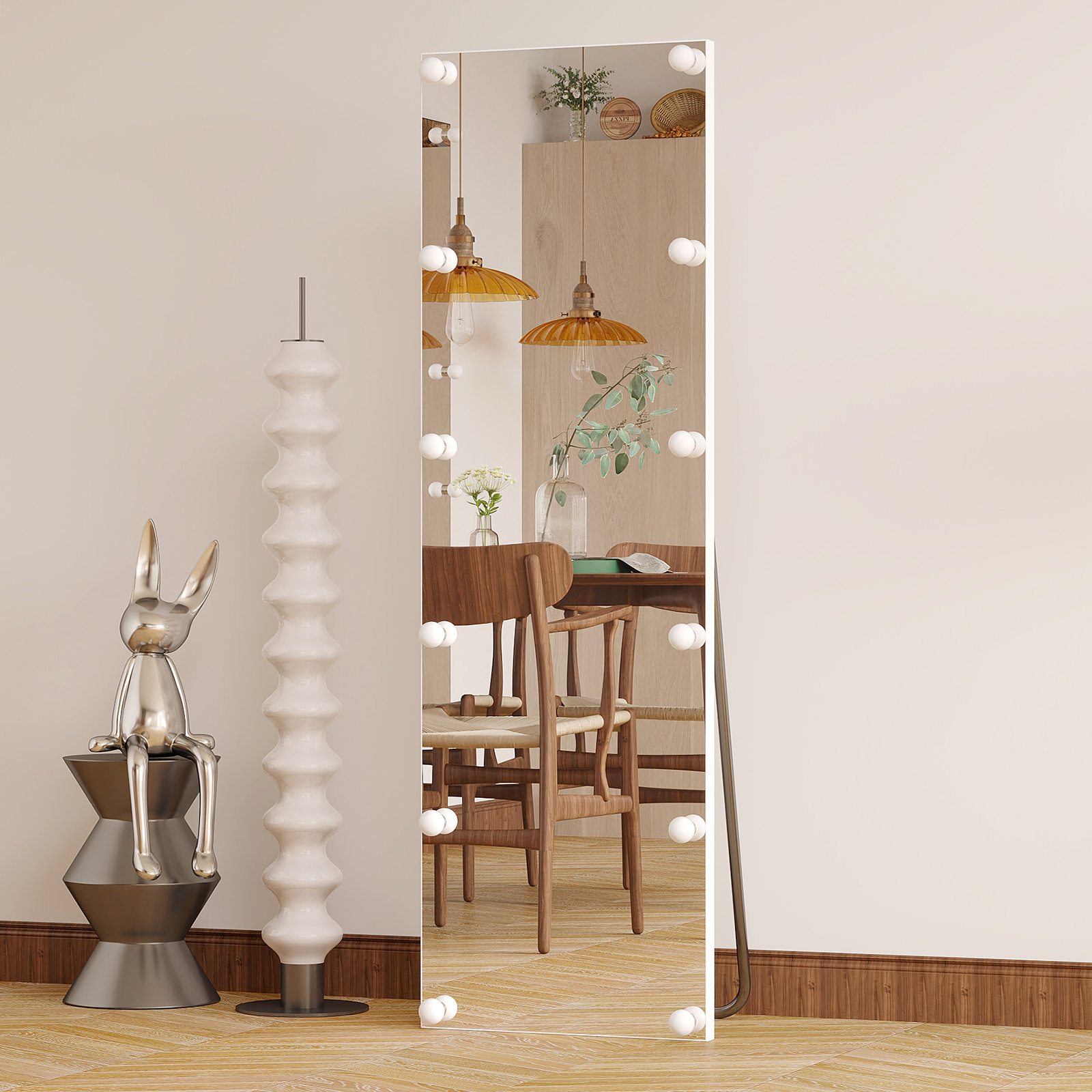 Wrought Studio™ 63" x 20"/ (63" x 15") Full Body Floor Mirror with ...