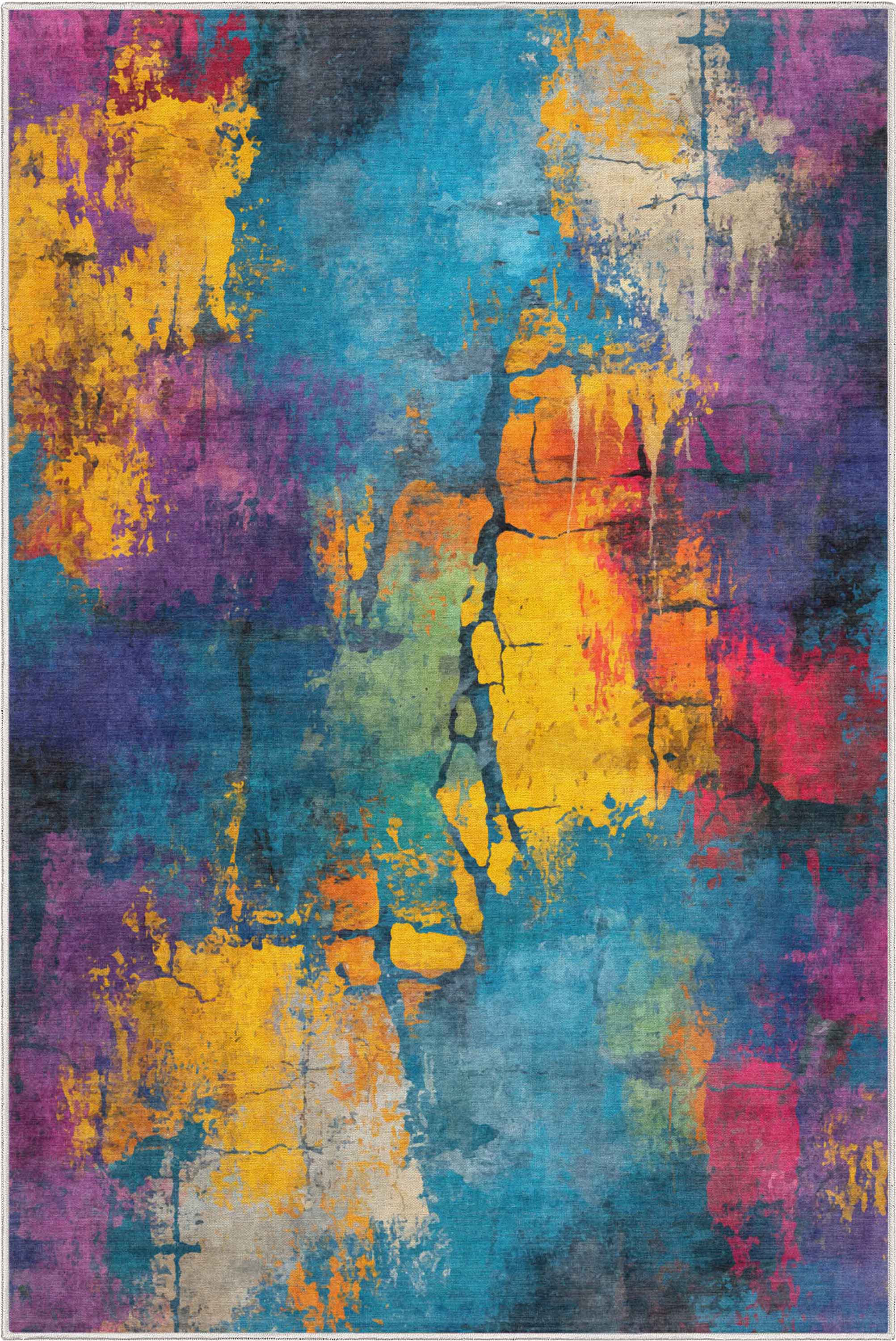 Ivy Bronx Abstract Energie Multi Bold Modern Area Rug | Wayfair