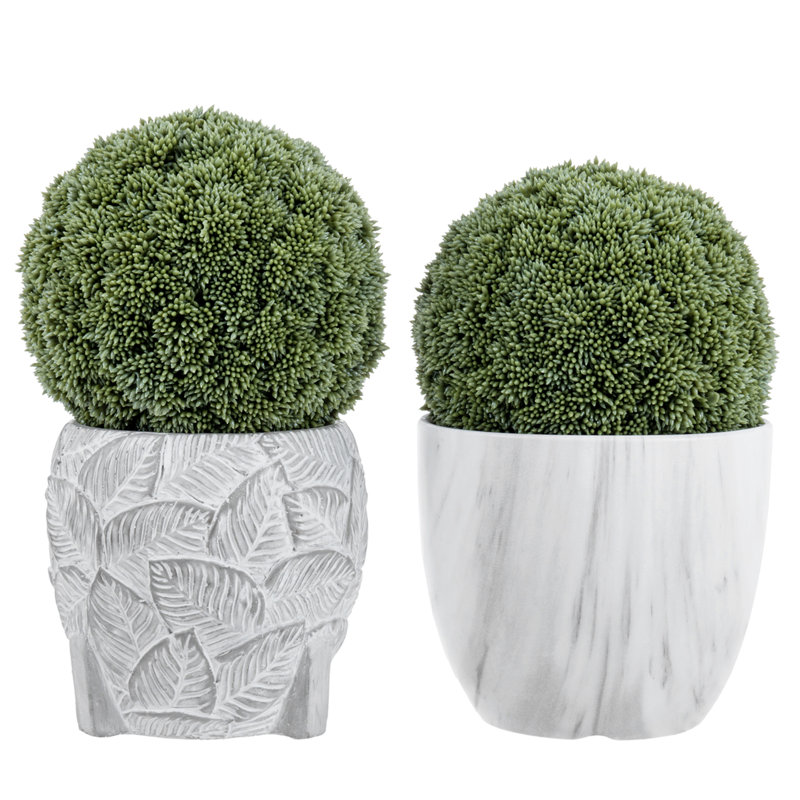 Primrue 2-Piece Artificial Fake Topiary Ball Plants | Wayfair
