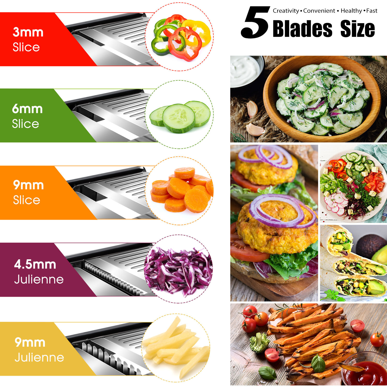 MASTHOME Adjustable Mandolin Food Slicer Set & Reviews - Wayfair Canada