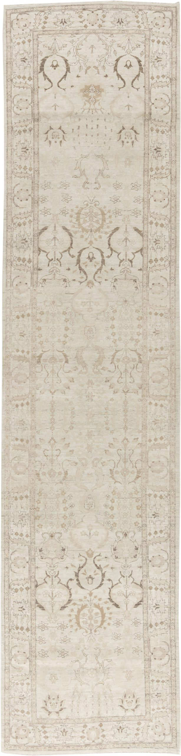 Doris Leslie Blau 3' x 13' Traditional Inspired Tabriz Ivory Wool ...