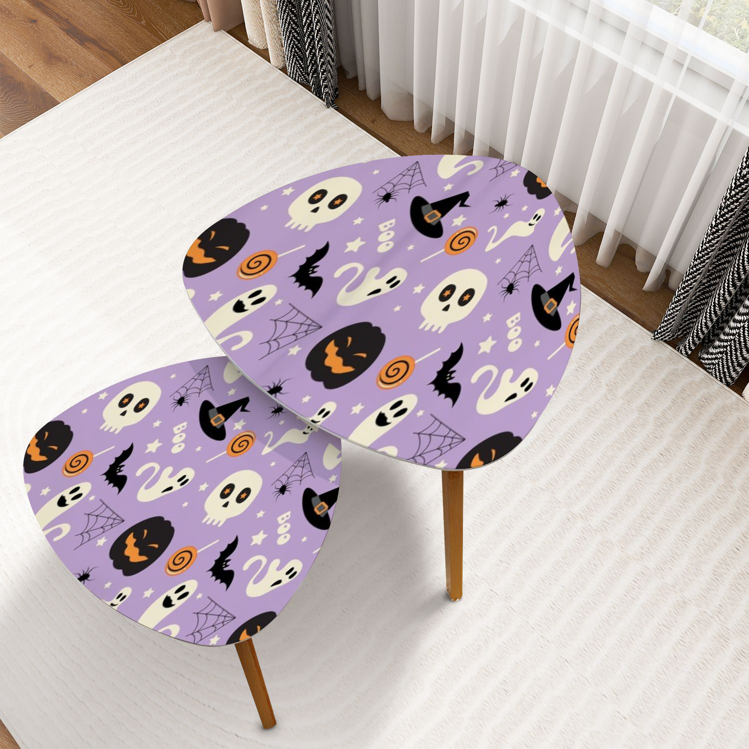 George Oliver Triangle Nesting Coffee Table Set of 2 Halloween seamless ...