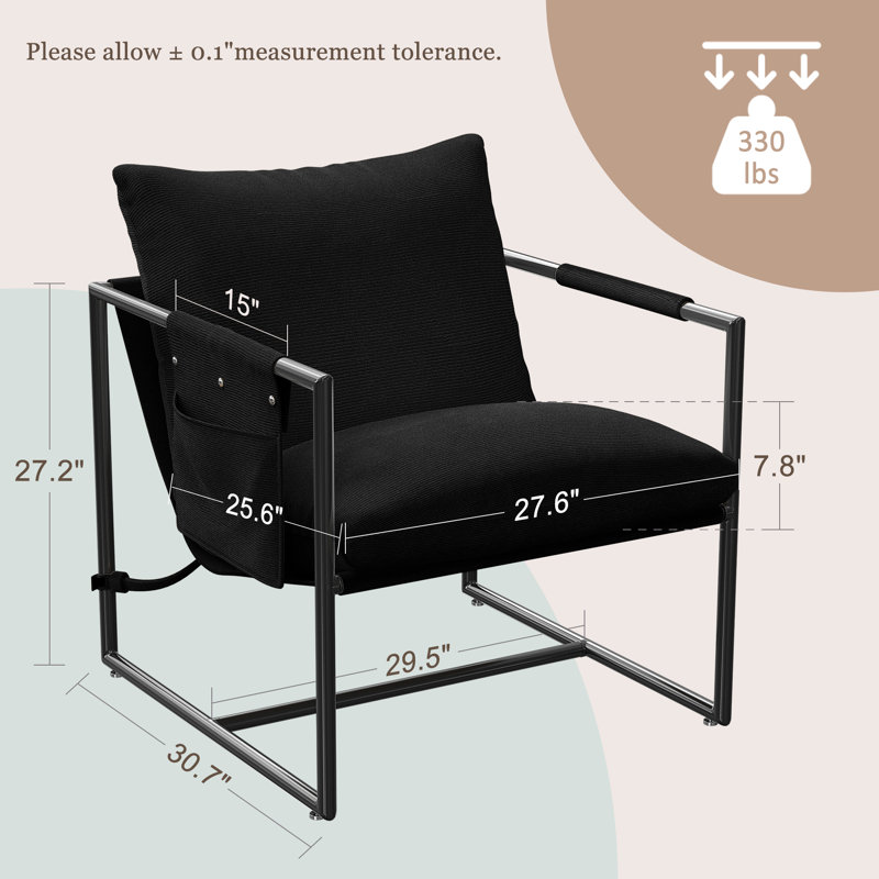 Ebern Designs Upholstered Armchair & Reviews | Wayfair