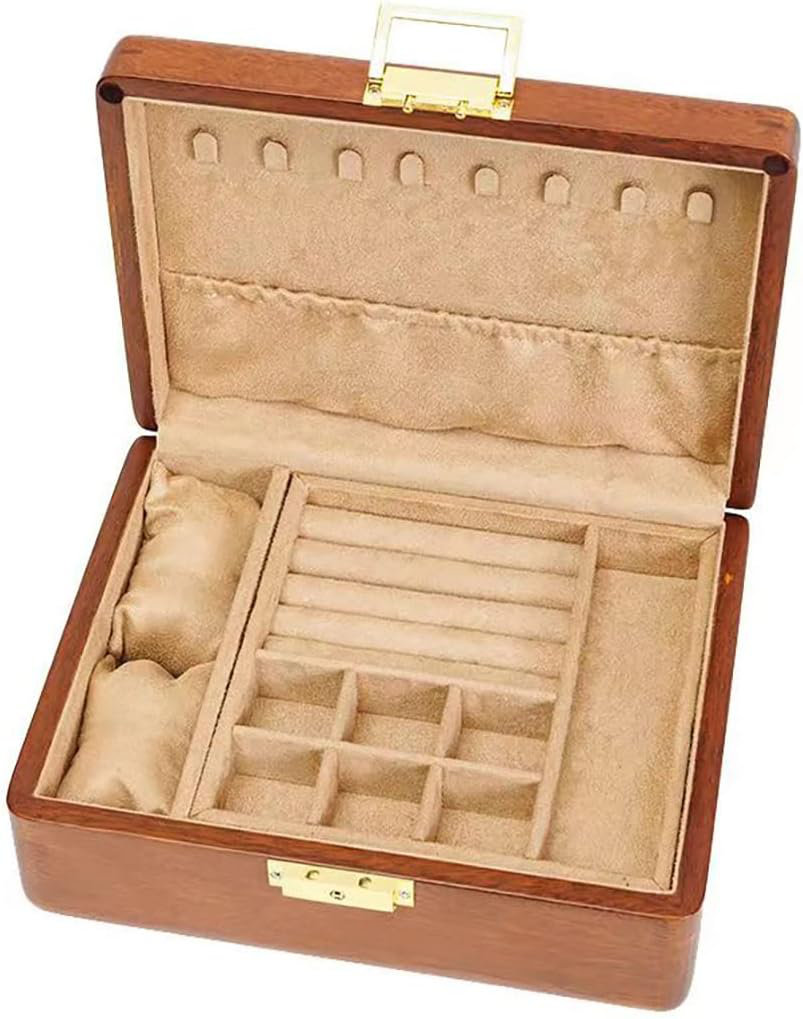 Mercer41 2 Layer Solid Wooden Jewellery Box with Lock and Key Vintage ...