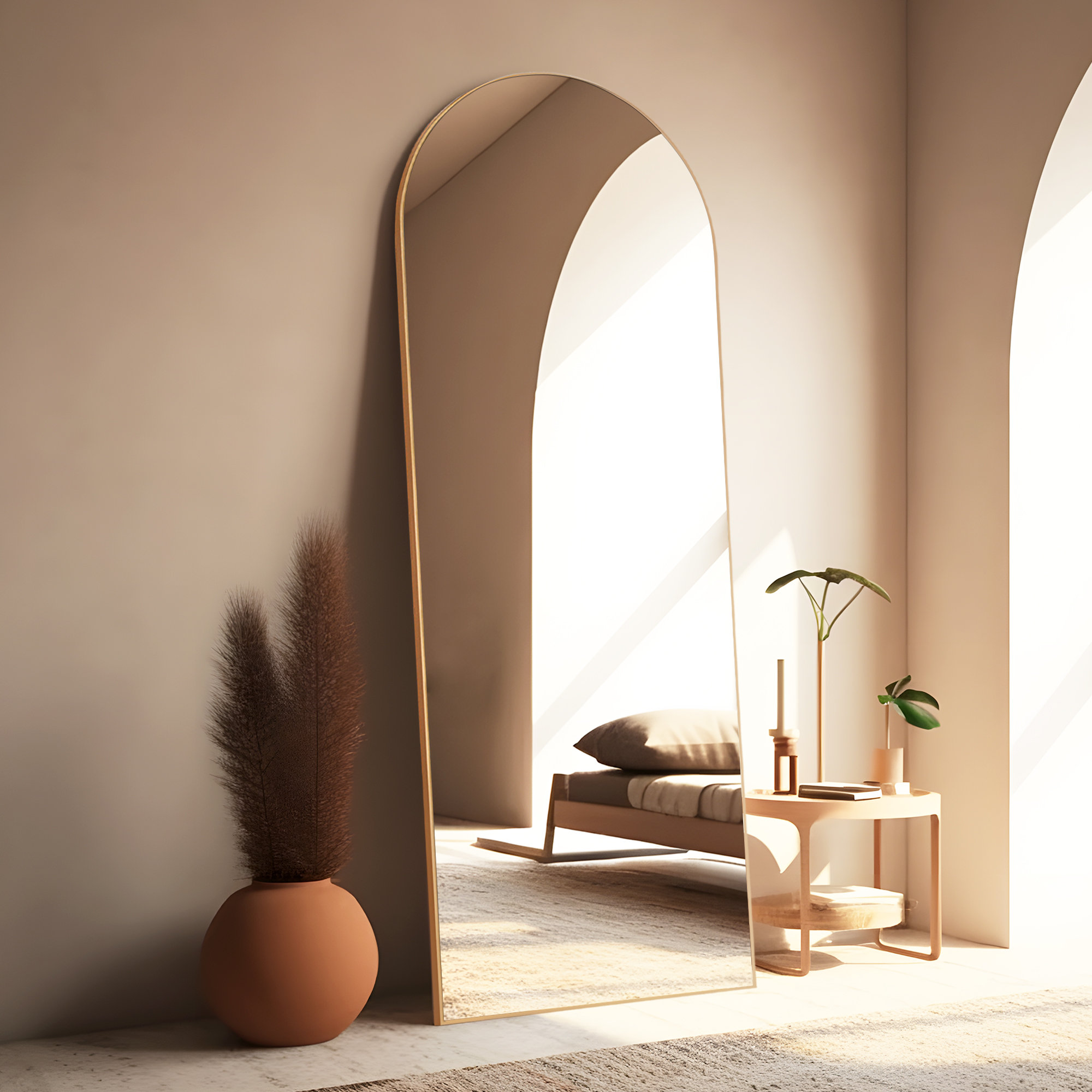 Viv + Rae™ Ezio Arch Wood Full Length Wall Mirror with Bracket ...