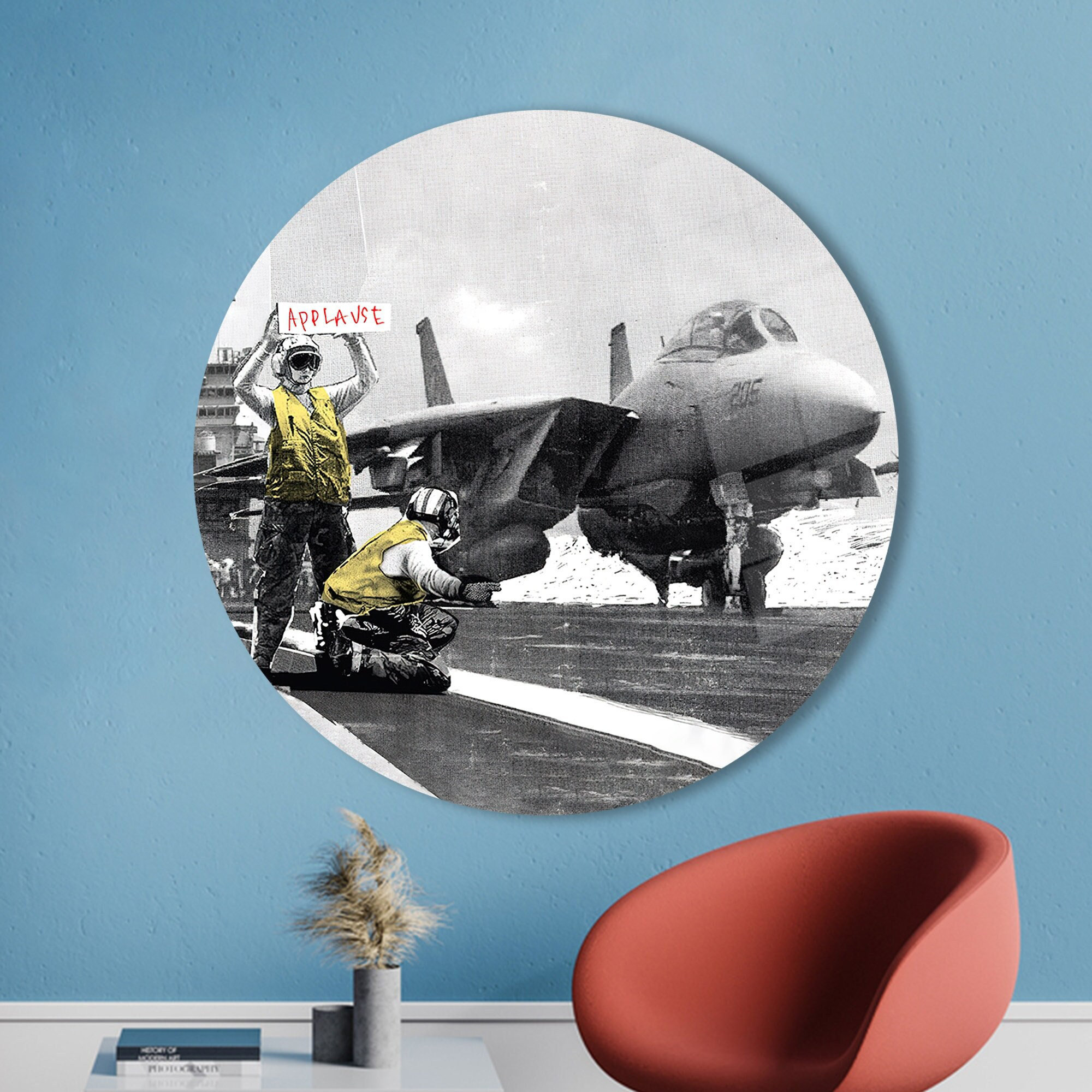 Red Barrel Studio® Abstract Graffiti Plane Artwork Printed on Glass for ...