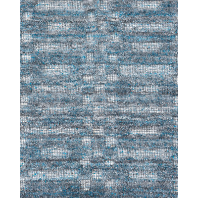 Wade Logan® Arroe Handmade Hand Loomed Blue Rug | Wayfair