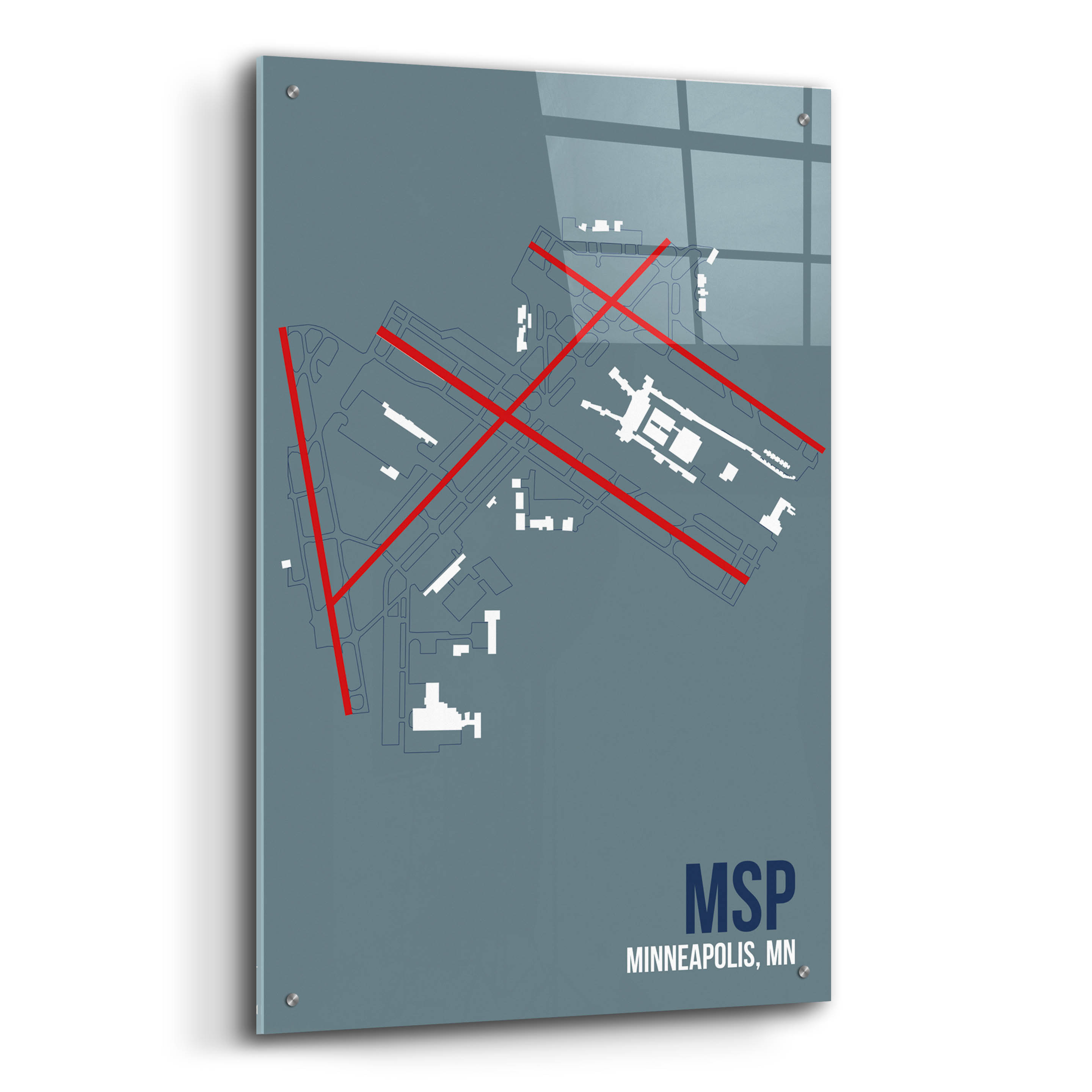 Ivy Bronx 'MSP Airport Layout' by O8 Left, Acrylic Glass Wal Art | Wayfair