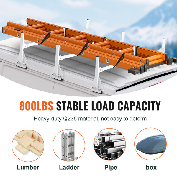 17 Stories Trailer Ladder Rack Van Roof Ladder Rack 800 lbs 56.7-63 ...