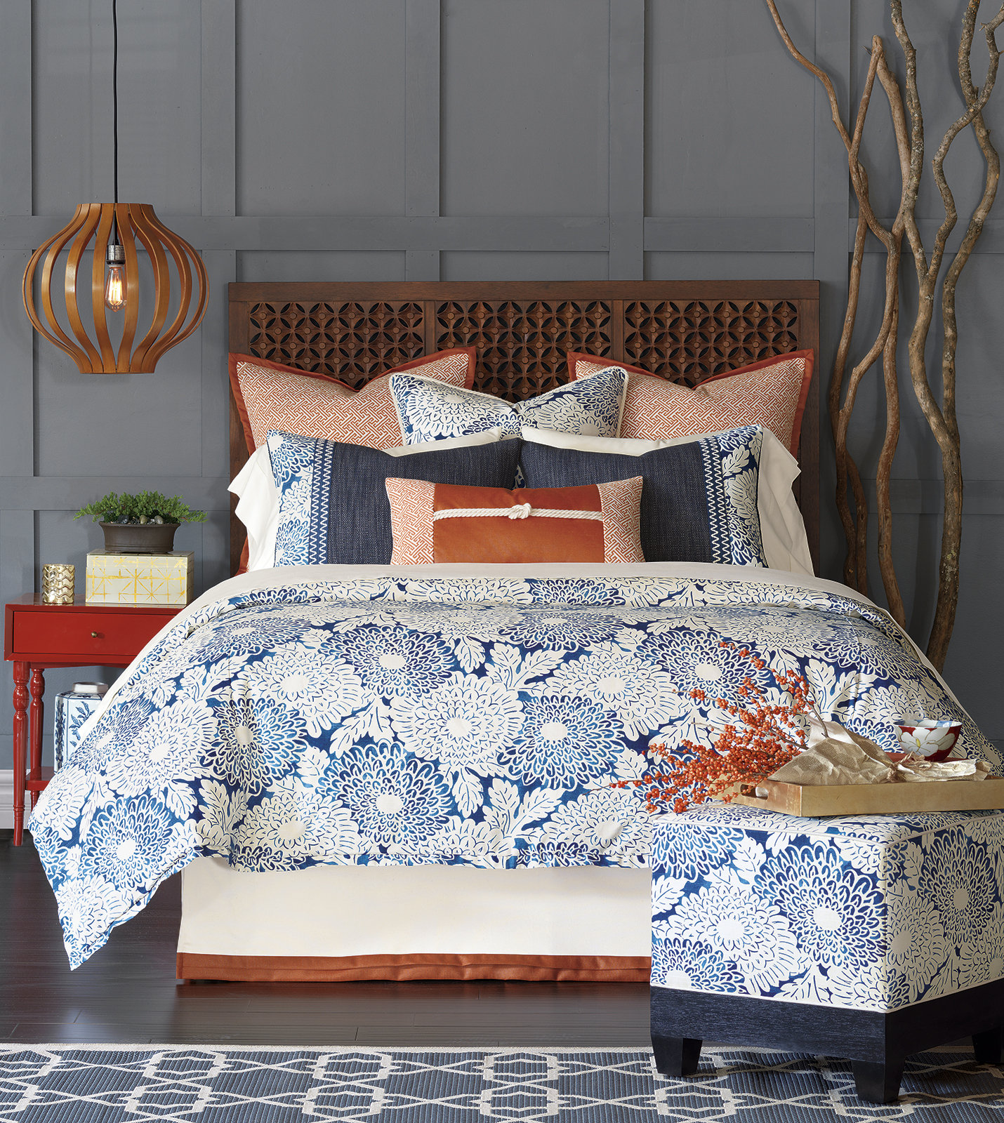 Eastern Accents Indira Floral Cotton Reversible Duvet Cover & Reviews ...