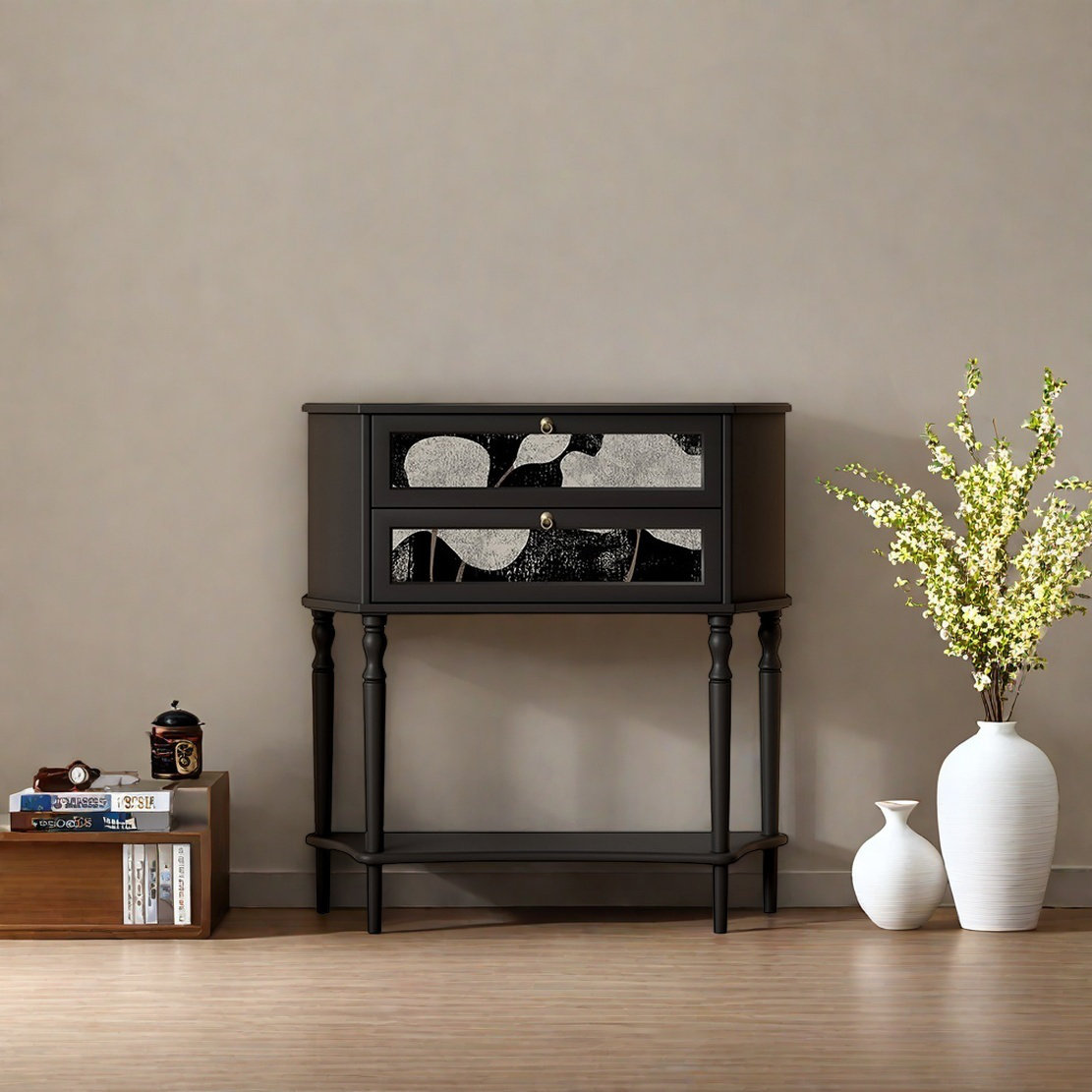 interanest Retro Solid Wood Console Table with 2 Cabinets | Wayfair