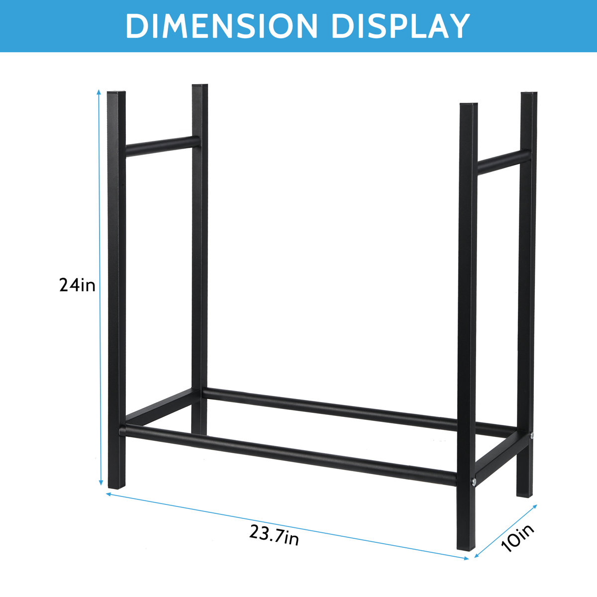 Ebern Designs Myleisha Heavy Duty Metal Firewood Log Rack Wood Storage ...