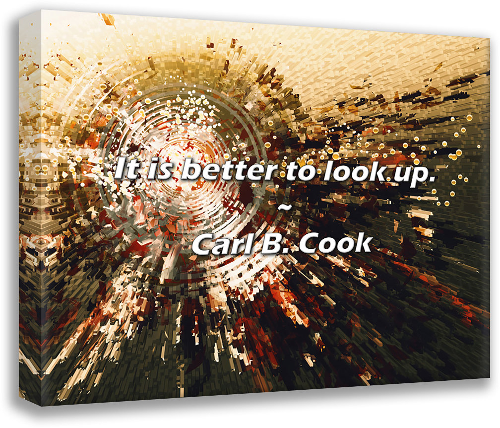 Ivy Bronx Carl B. Cook Quote: It is better to look up. | Wayfair