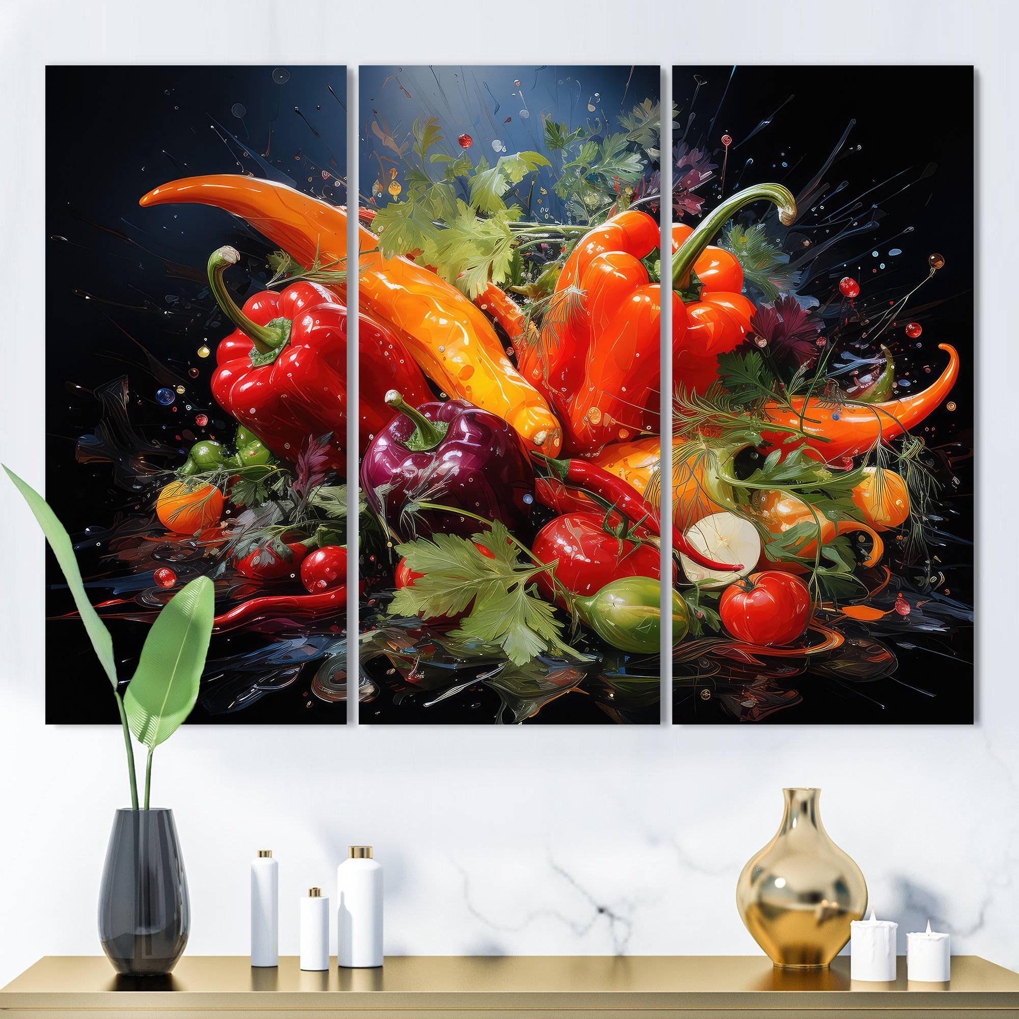 Gracie Oaks Vegetable Red Chili Pepper - Fruits Metal Wall Decor Set ...