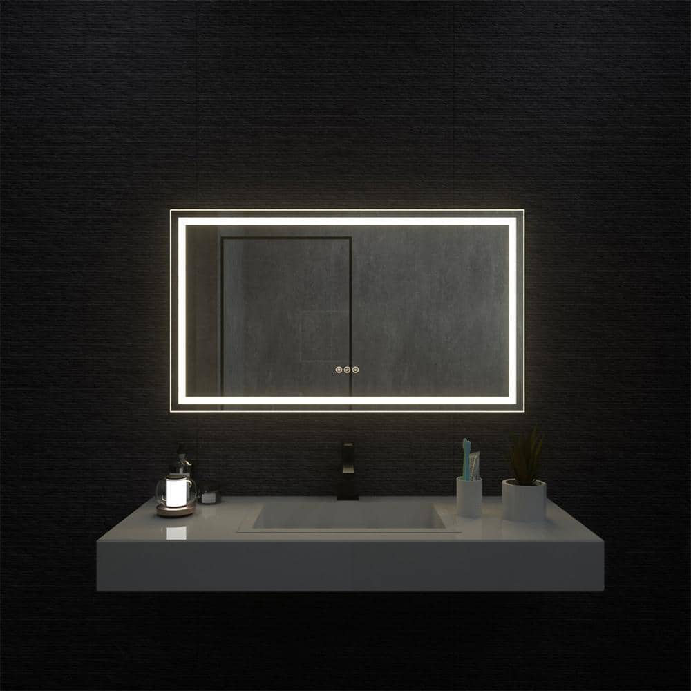 Orren Ellis Lighted Bathroom Mirror Defog, Touch Sensor Control ...