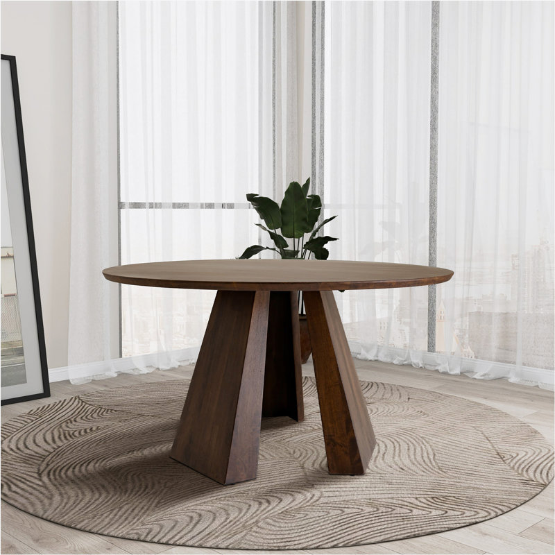 Latitude Run® Bolton Round Walnut Dining Table | Wayfair