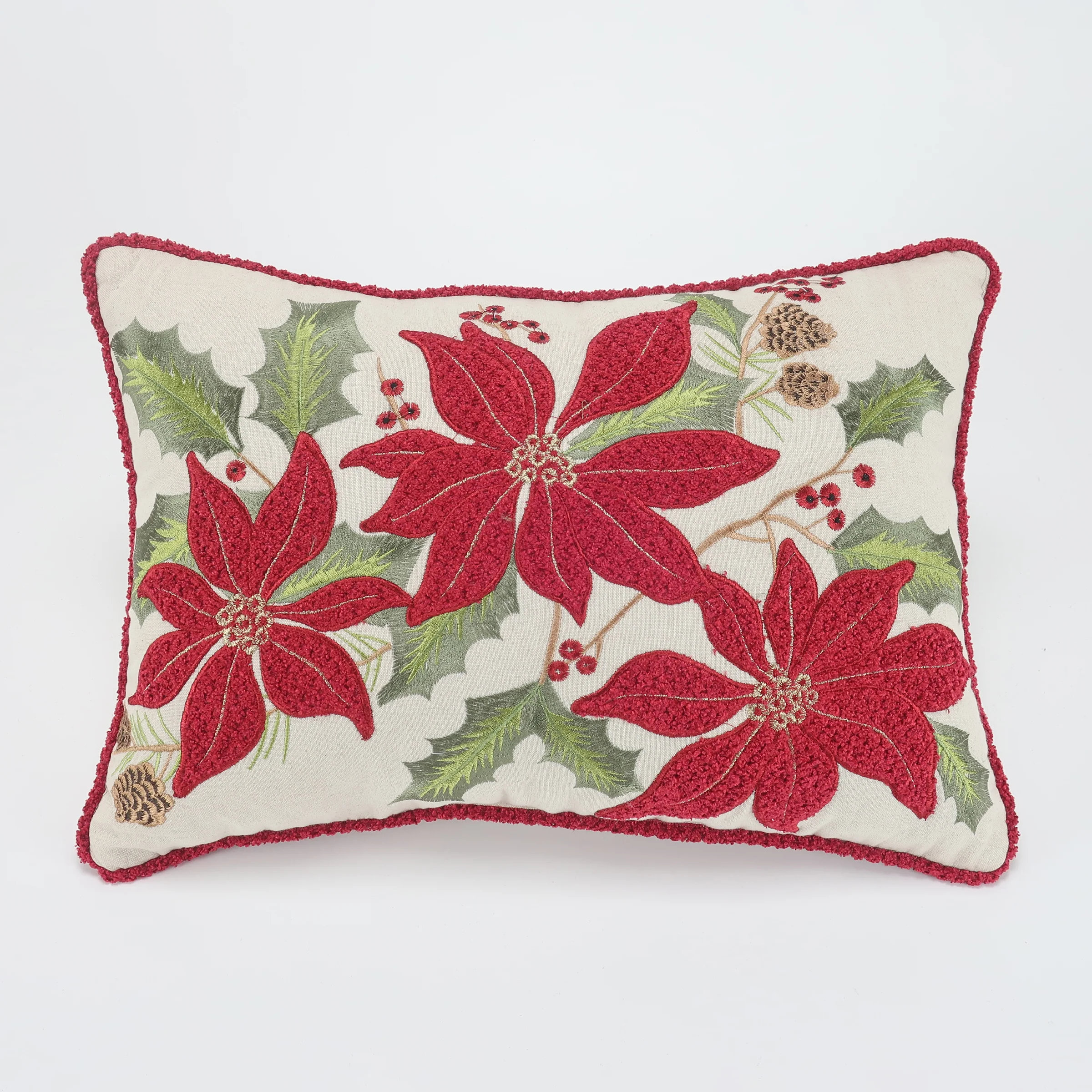 Lenox Vintage Poinsettia Pillow | Wayfair