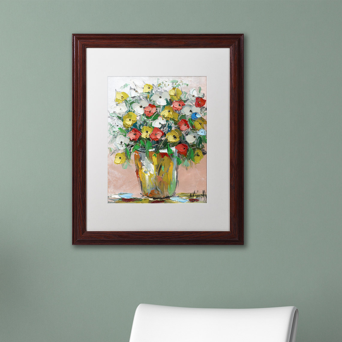 Trademark Fine Art "Spring Flowers in a Vase 6" by Hai Odelia Framed Painting Print | Wayfair