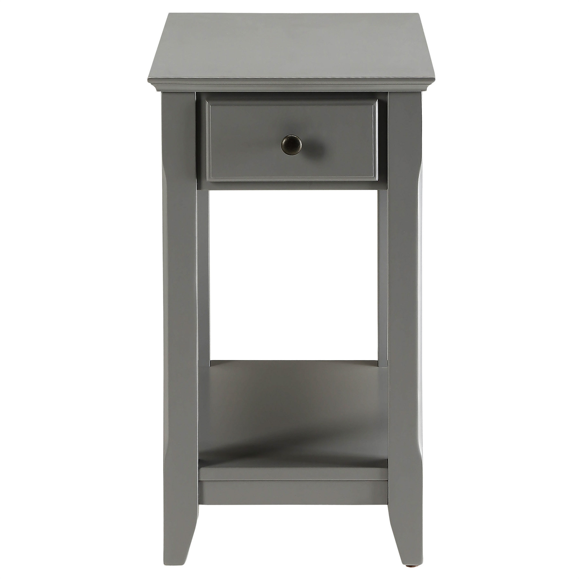 Red Barrel Studio® Grey Accent Table With Bottom Shelf | Wayfair