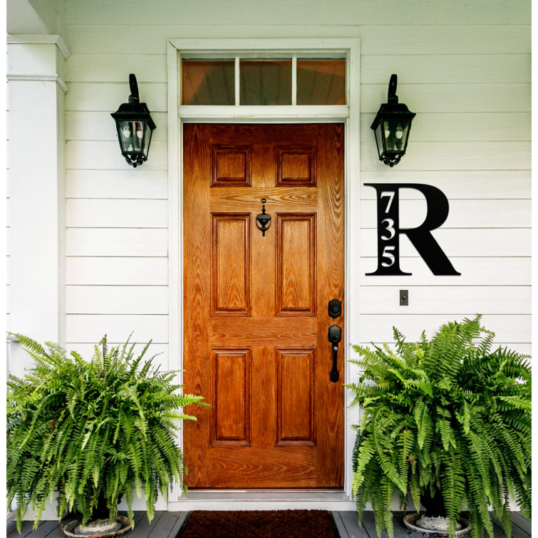 Latitude Run® Monogram Address Sign - Metal Wall Art | Wayfair