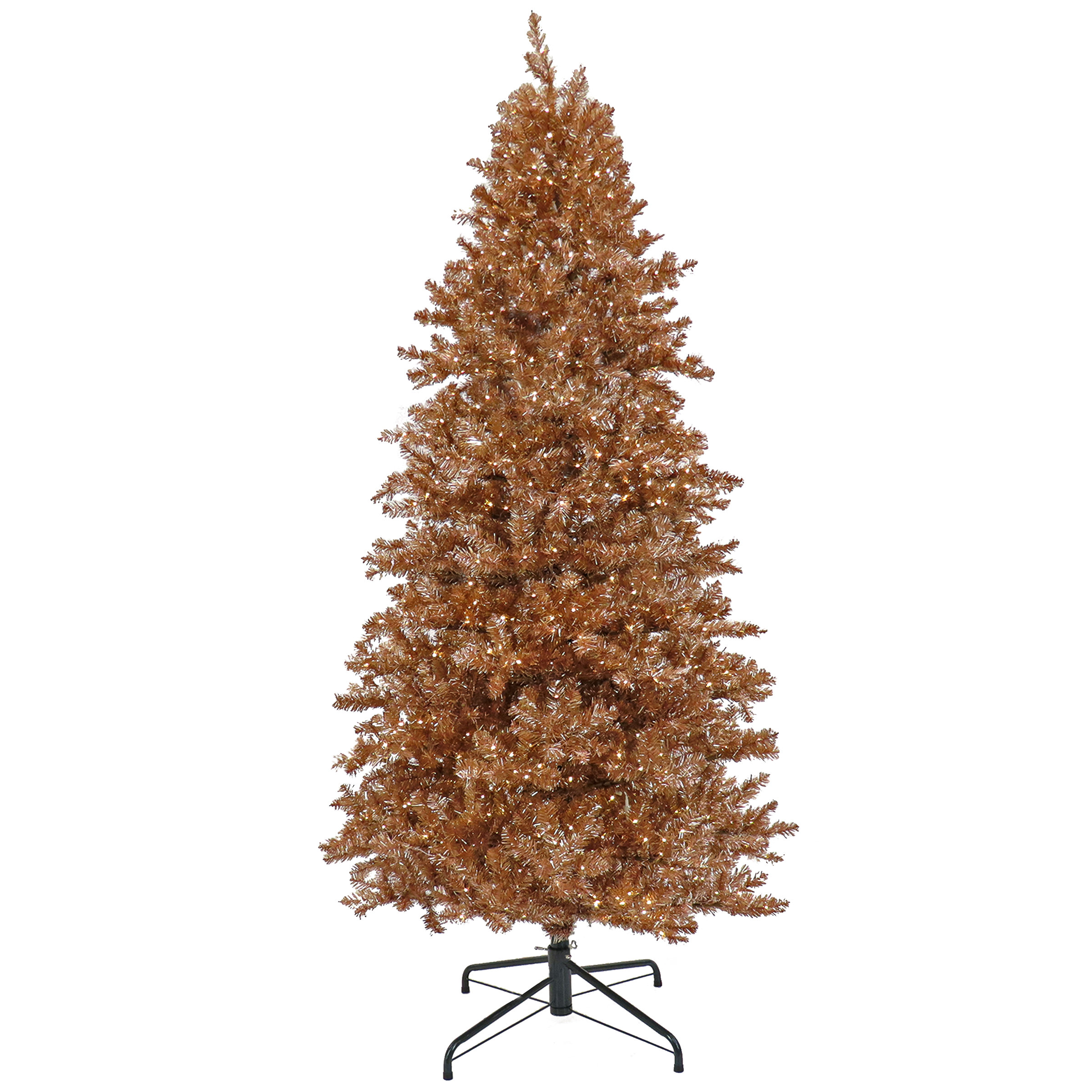 The Holiday Aisle® Pre-Lit Christmas Rose Gold Metallic Tree | Wayfair