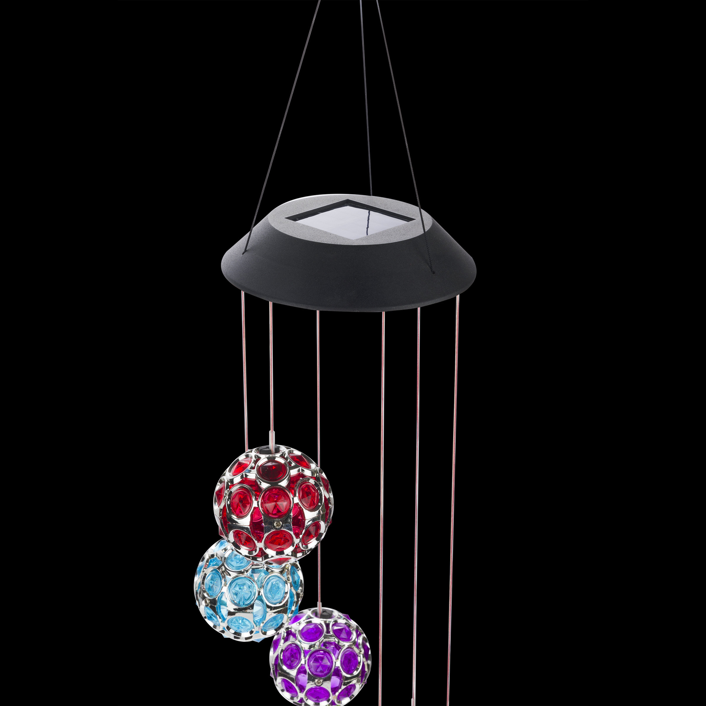 Arlmont & Co. Solar Hanging Gem Sphere Mobile with LED Light | Wayfair